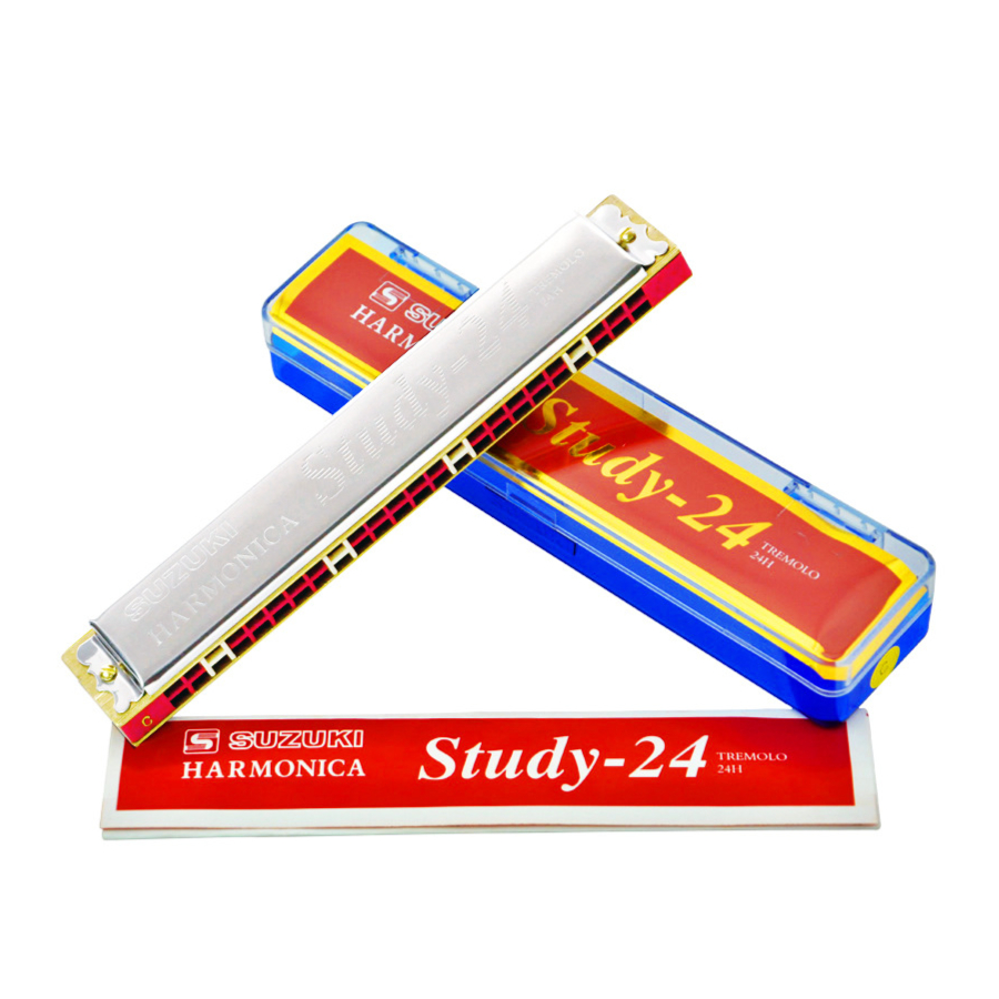 Kèn Harmonica - Suzuki Study-24 (Study 24) Tremolo 24H - Màu bạc - Nhạc ...
